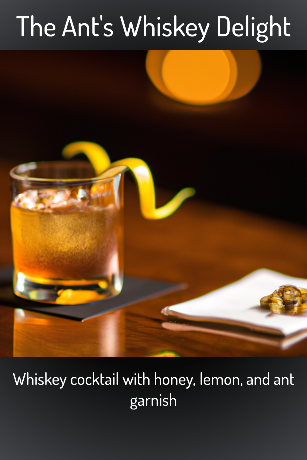 The Ants Whiskey Delight Whiskey Cocktail With Honey Lemon And Ant