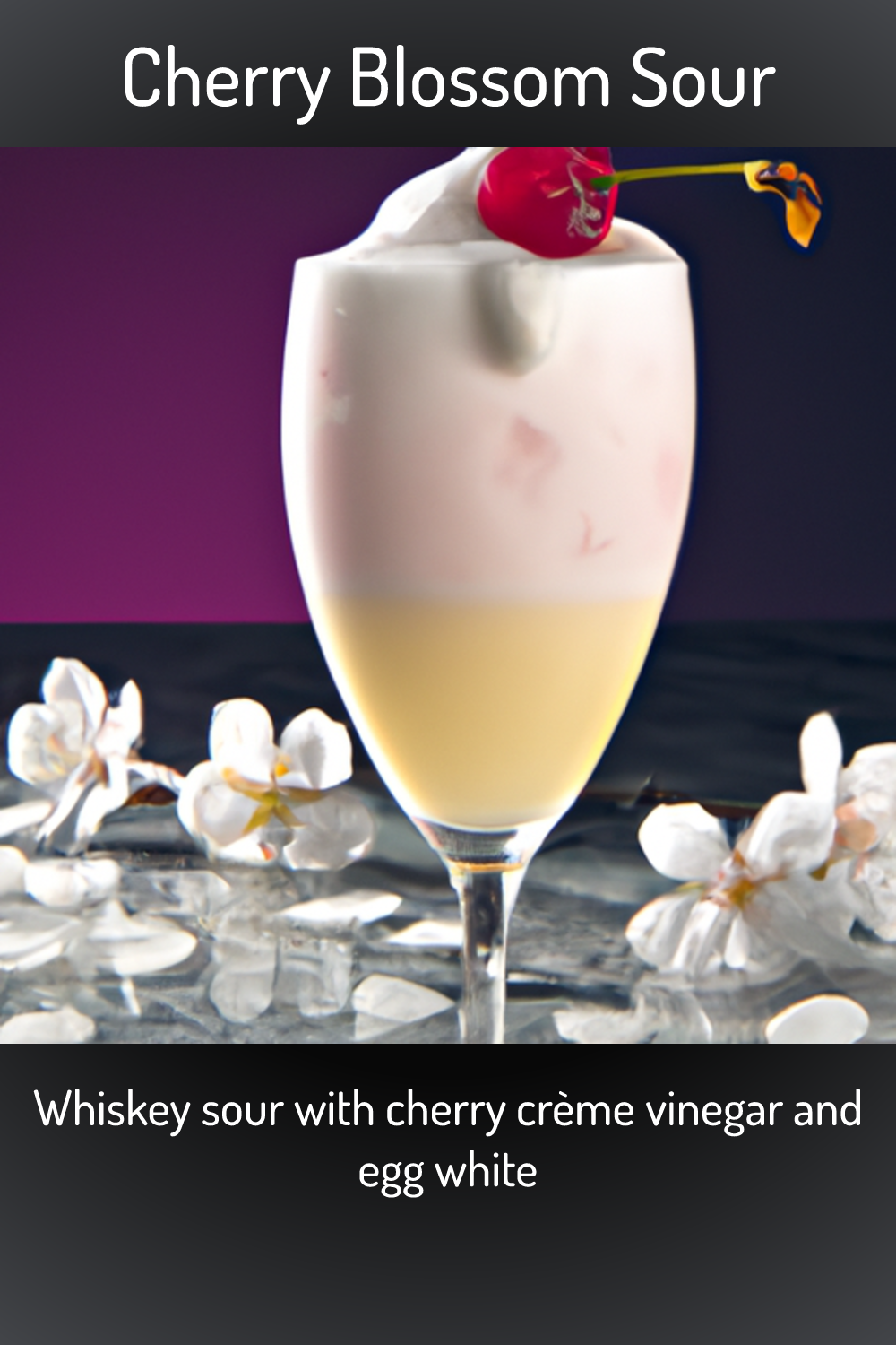 Cherry Blossom Sour Whiskey Sour With Cherry Crème Vinegar And Egg White
