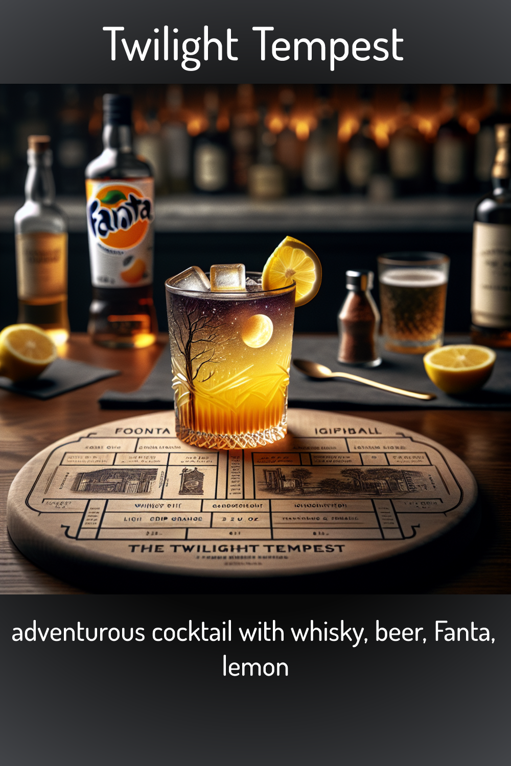 Twilight Tempest Adventurous Cocktail With Whisky Beer Fanta Lemon