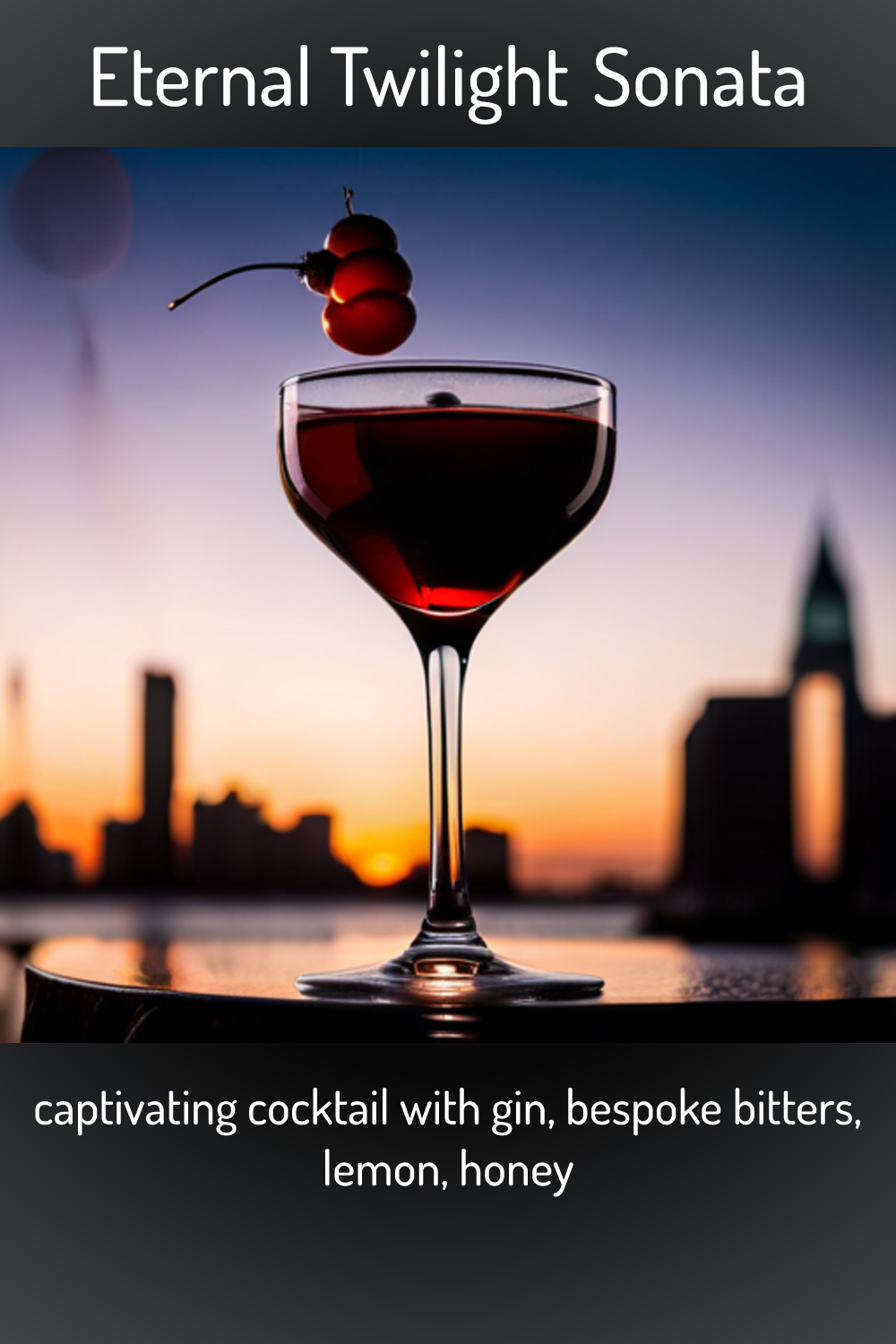 Eternal Twilight Sonata Captivating Cocktail With Gin Bespoke Bitters