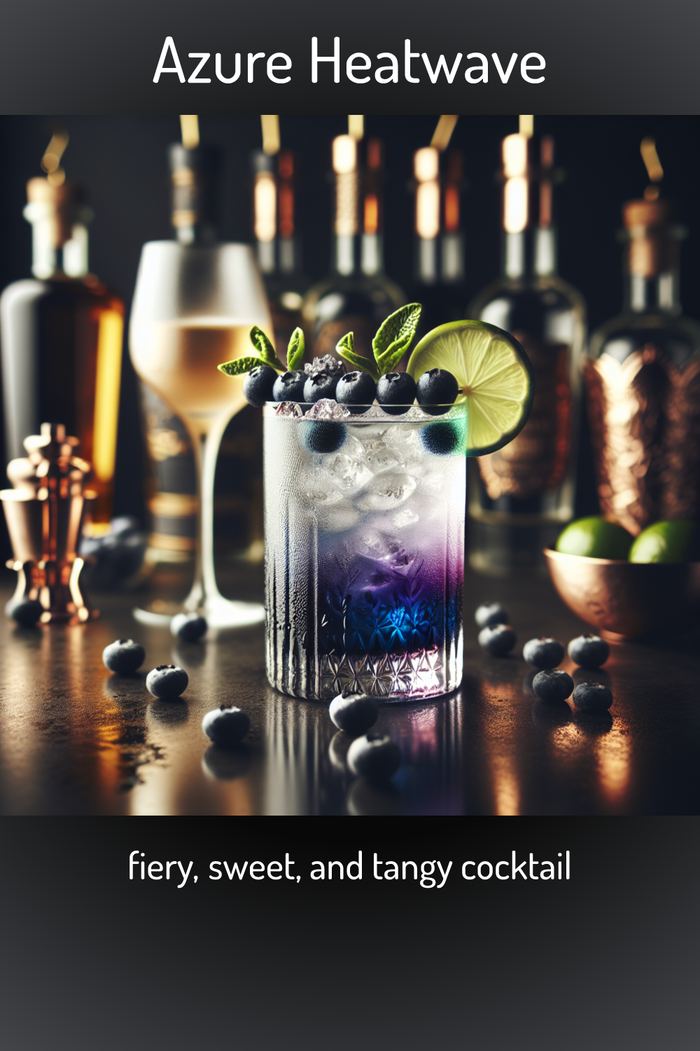 Azure Heatwave, fiery, sweet, and tangy cocktail