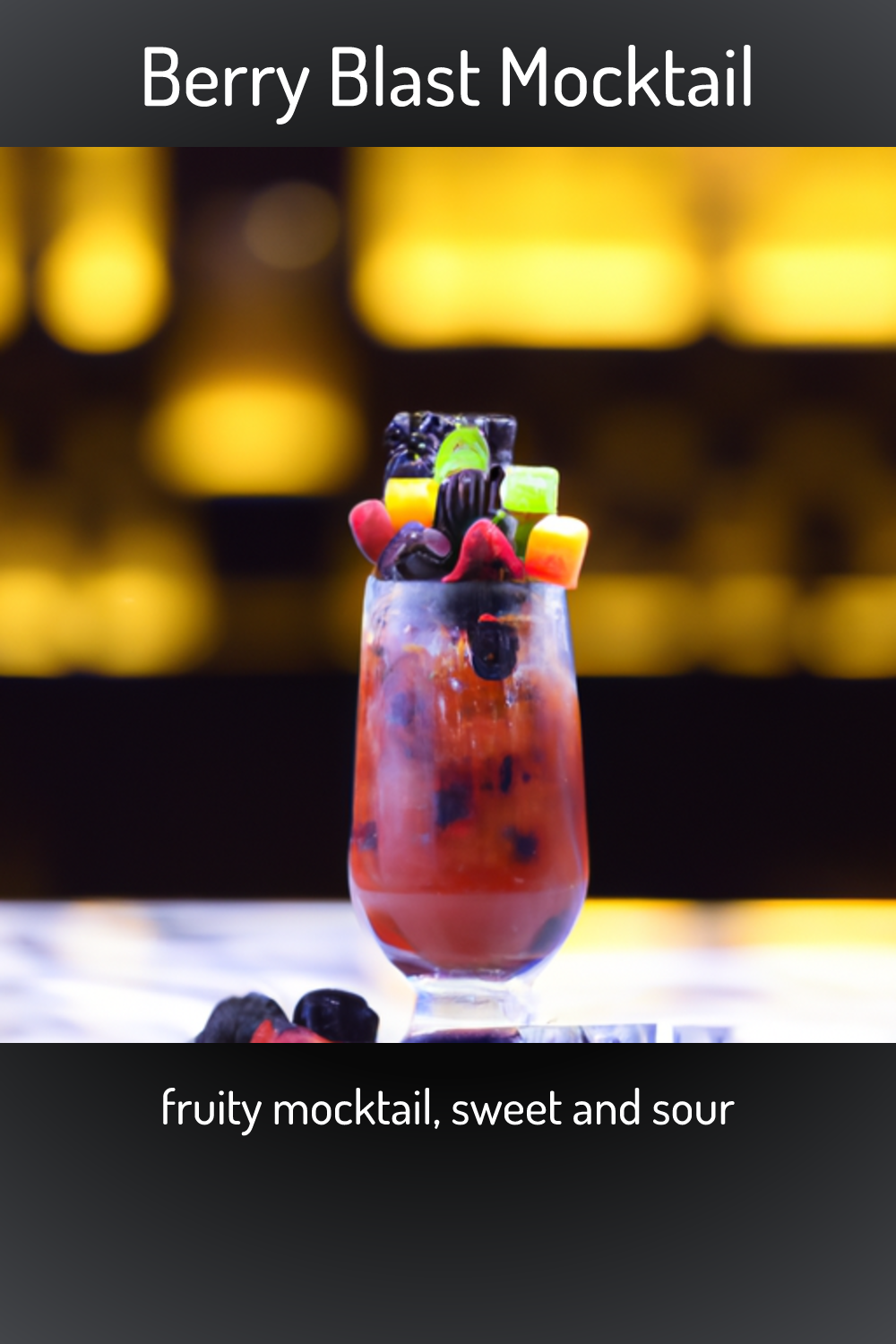 Berry Blast Mocktail, fruity mocktail, sweet and sour