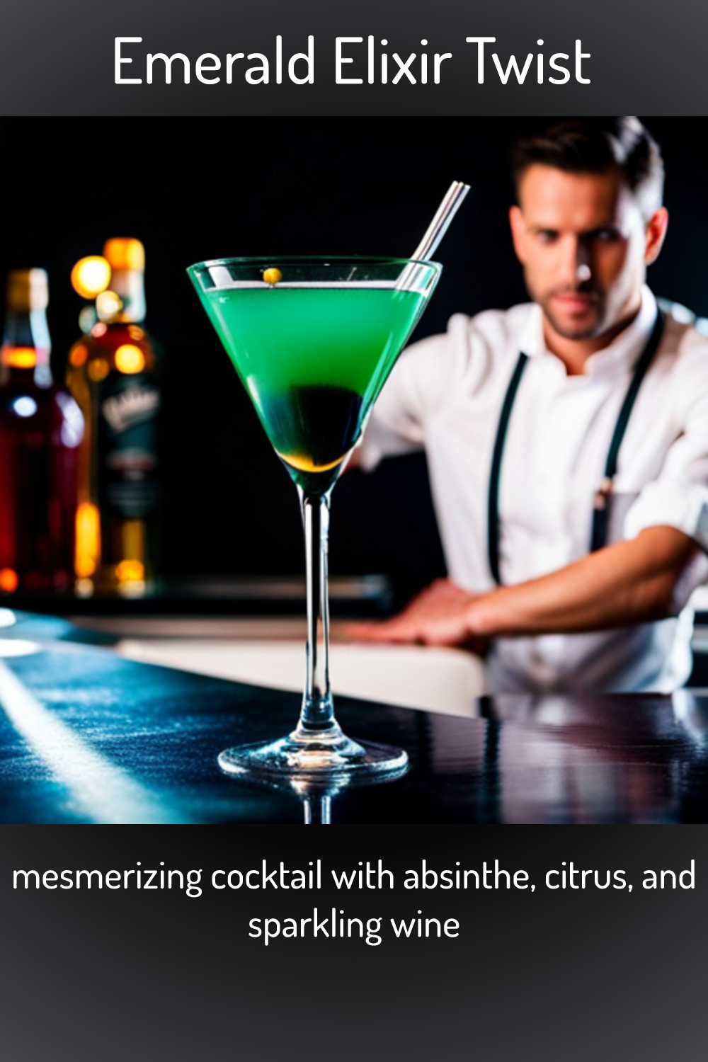 Emerald Elixir Twist Mesmerizing Cocktail With Absinthe Citrus And