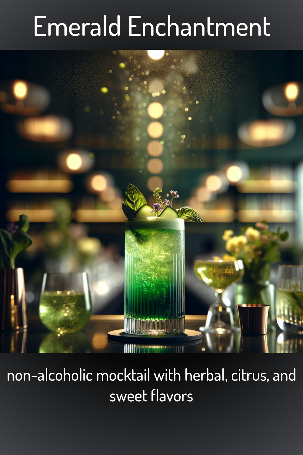 Emerald Enchantment, non-alcoholic mocktail with herbal, citrus, and ...