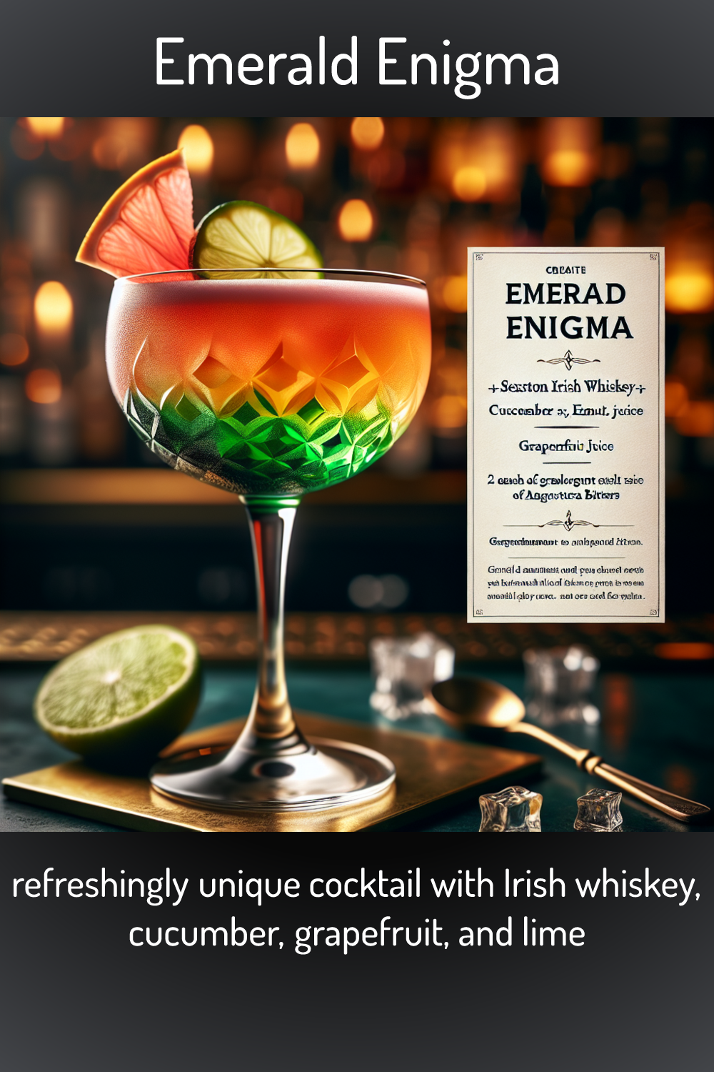 Emerald Enigma Refreshingly Unique Cocktail With Irish Whiskey