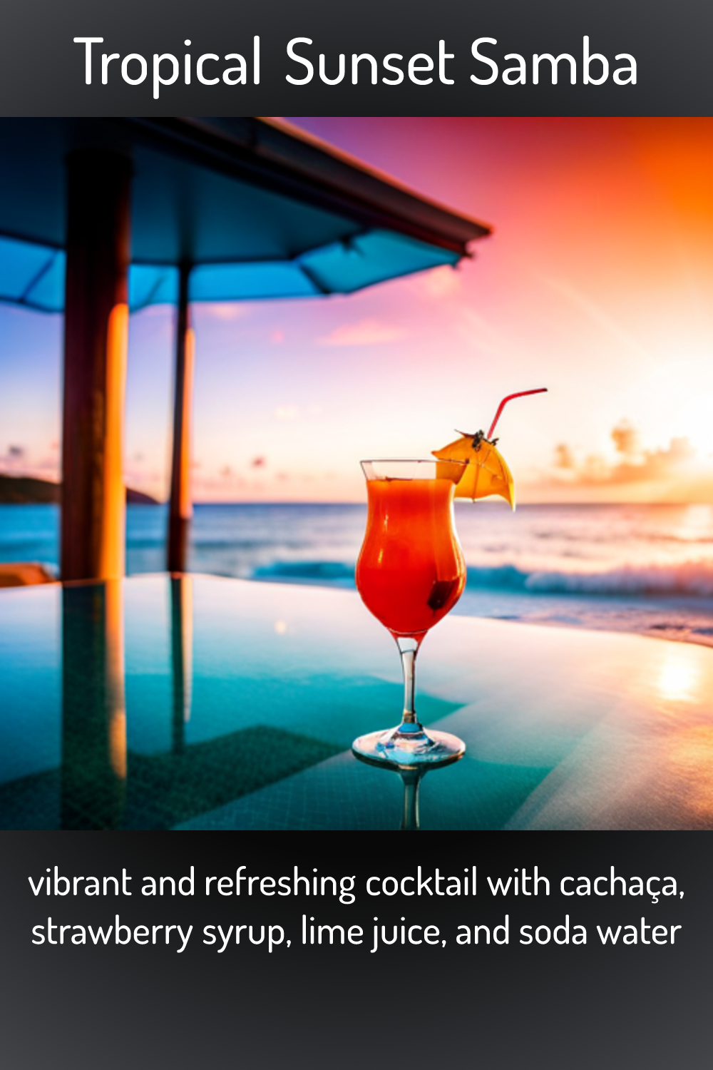 Tropical Sunset Samba, vibrant and refreshing cocktail with cachaça ...